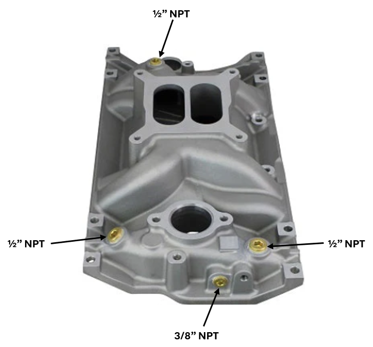 What are the port sizes on your BluePrint intake manifolds?